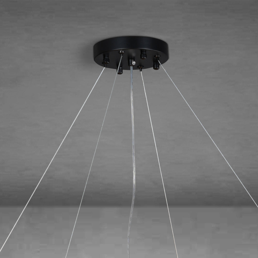 7-Tier 39" Black Chandelier